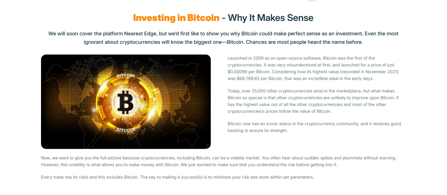 Nearest Edge| Nearest Edge Bitcoin Investment App Signup